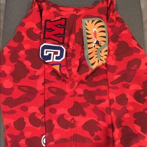 Bape | Sweaters | Bape Red Camo Full Zip Read The Description | Poshmark
